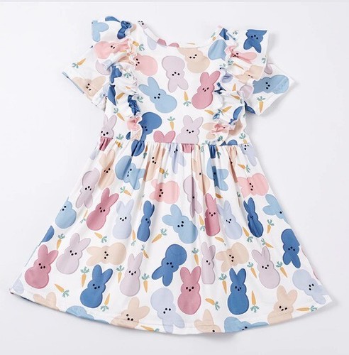 NEW Boutique Easter Bunny Peeps Girls Sleeveless Dress | eBay