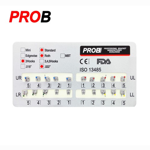 Dental PROB Orthodontic Metal Brackets Braces Standard Roth.022 3Hooks ...