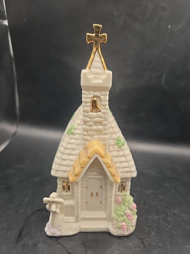 Lenox St Patricks Blessing Porcelain Music Box Irish Shamrock Church ...