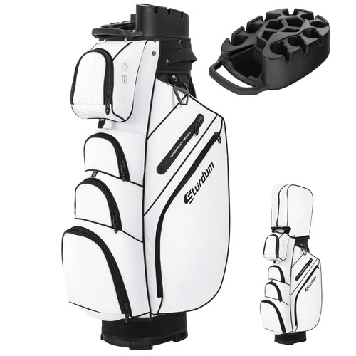 Shopsource 14-Way Golf Cart Bag, Hard Shell Quiet Design, Padded Strap ...