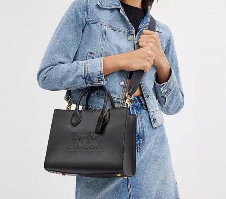 COACH Ace Tote 26 2WAY Handbag Shoulder Bag CR681 Black Outlet Gift NEW ...