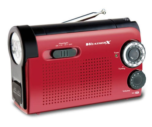 WeatherX WR182R LED Flashlight Radio Combo Red W/AM/FM & Weatherband ...