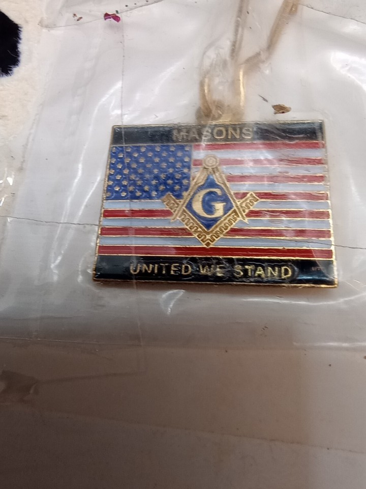 Patriotic Master Mason Key Fob Square Compass US Flag Fraternity NEW ...