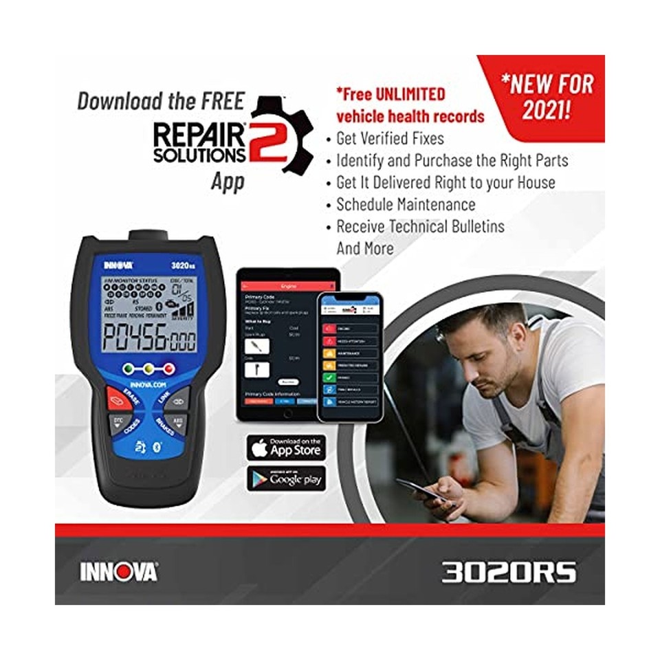 INNOVA 3020RS Fast & Easy-to-Use Check Engine Code Reader, OBD2 Scan ...