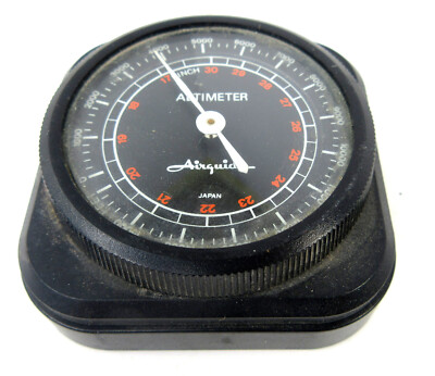 Vintage Airguide Altimeter The Breckenridge Japan Altitude Gauge Square Black | eBay