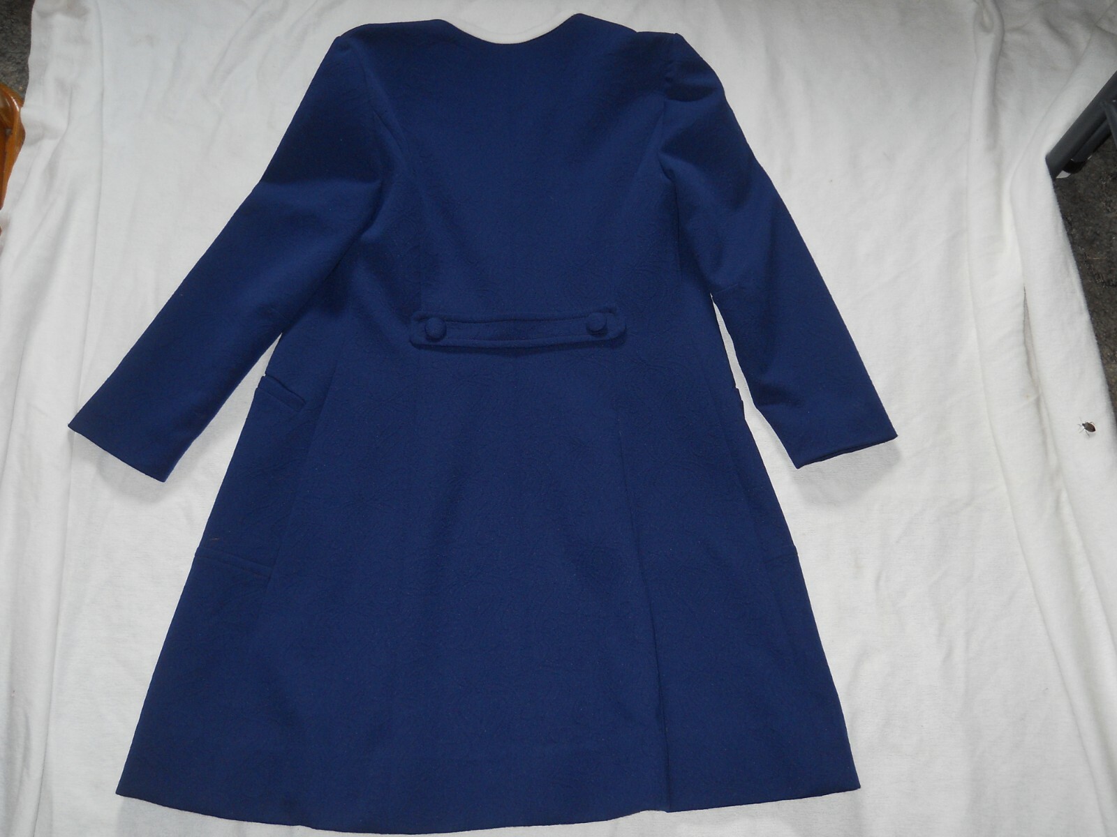 Vintage Edith Flagg Coat Blue White Piping Crimpline … - Gem
