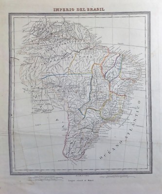 BRASIL/ BRAZIL. IMPERIO DEL BRASI, mapa original de Alabern,Barcelona ...