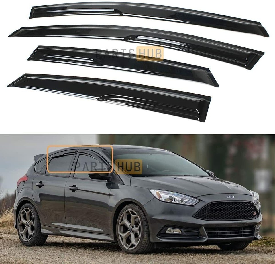 For 2012-2018 Ford Focus Hatchback Window Visor Rain Guards Shade Wind ...