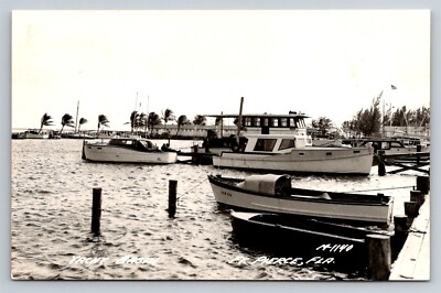 RPPC Postcard FL Fort FT Pierce Yacht Basin c1940s AE28 | eBay