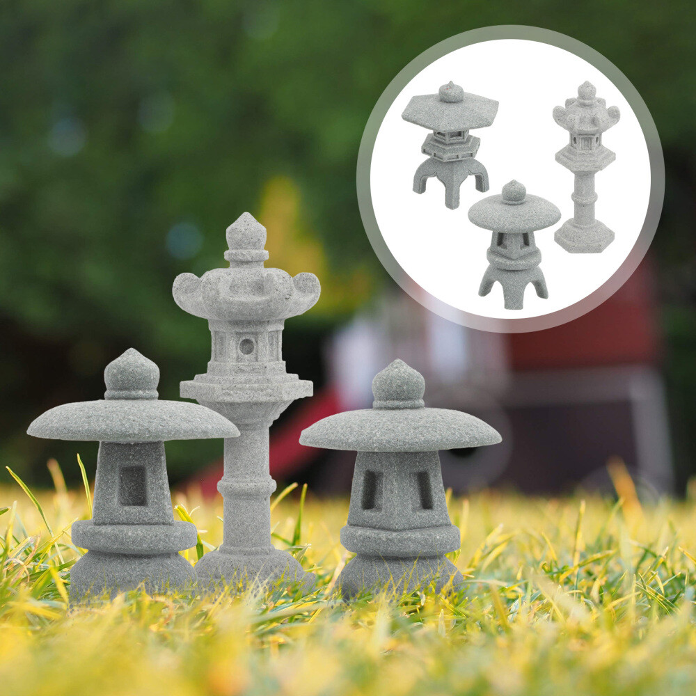 Japanese Garden Lanterns Resin NEW Balinese Hand Carved Limestone