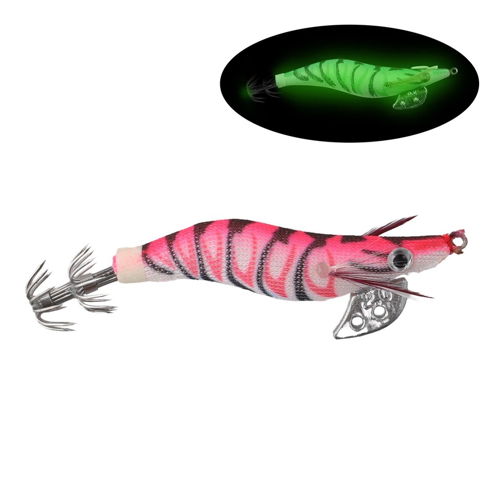 Fishing Squid Jig Lure with 3D Eyes Feathers and High Carbon Steel ...