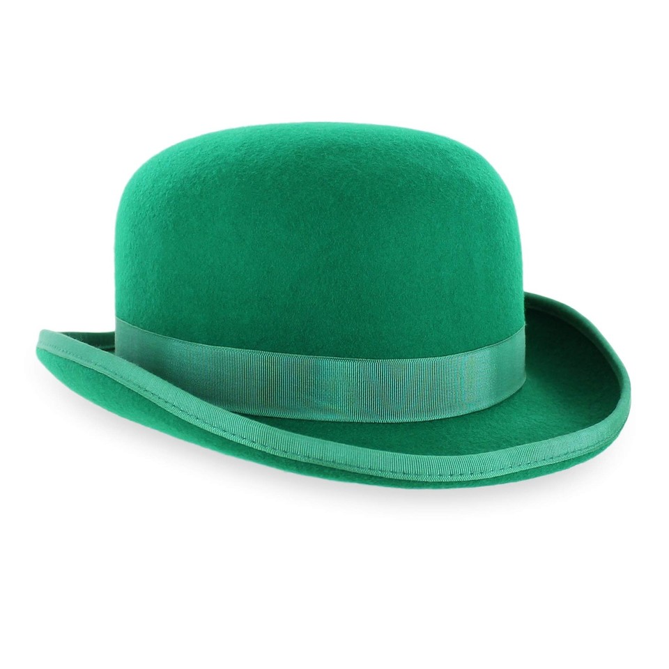 Belfry Mickey Irish Green Derby Hat with Feather and Liner (US, Alpha ...