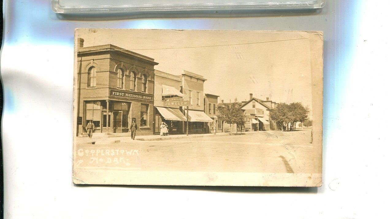 COOPERSTOWN NORTH DAKOTA NATIONAL BANK REAL PHOTO POSTCARD 1911 1478R ...