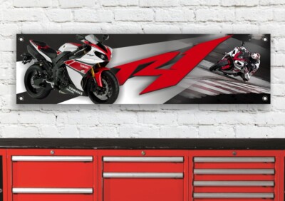 BR343B YAMAHA YZF R1 2012 INSPIRED WORKSHOP BANNER SIGN 50th ...