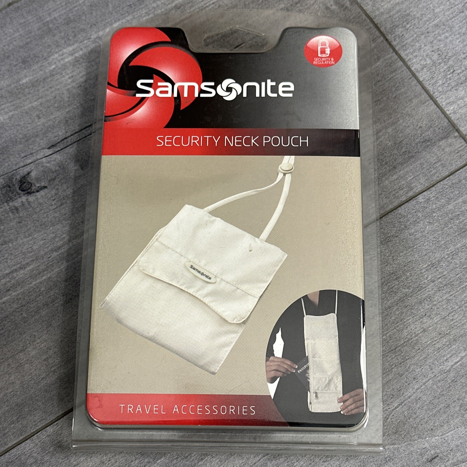 New SAMSONITE Travel Security Neck Pouch Cream Luggage 44809 Wallet ...