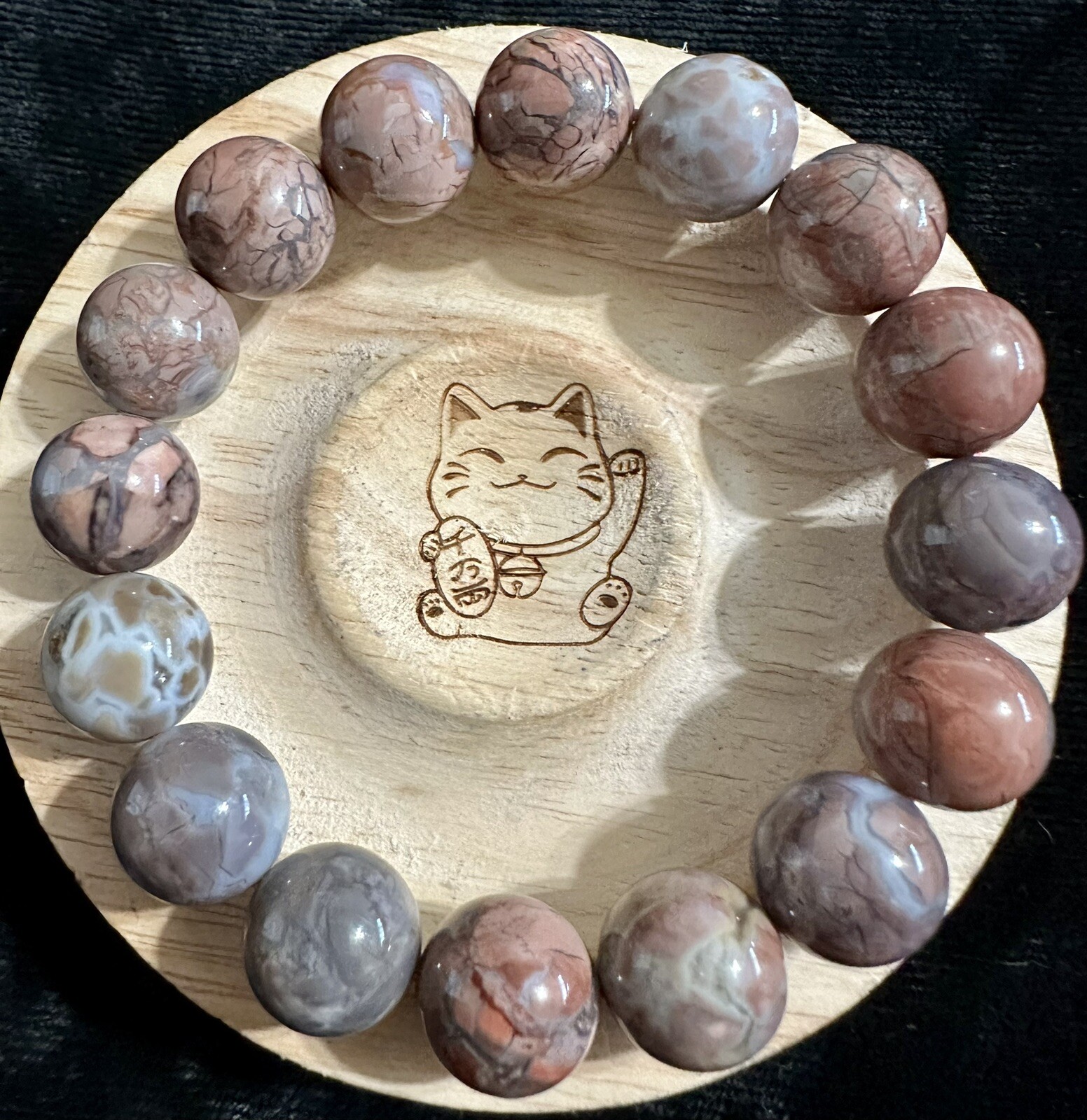 Natural Alashan Agate Crystal Gemstone Bracelet 13mm, US seller | eBay