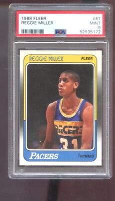 1988-89 Fleer #57 Reggie Miller ROOKIE RC PSA 9 Graded Basketball Card ...