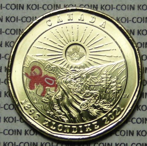 *ERROR*large print offset*UNC Canada 2021 $1 Klondike Gold Rush color ...