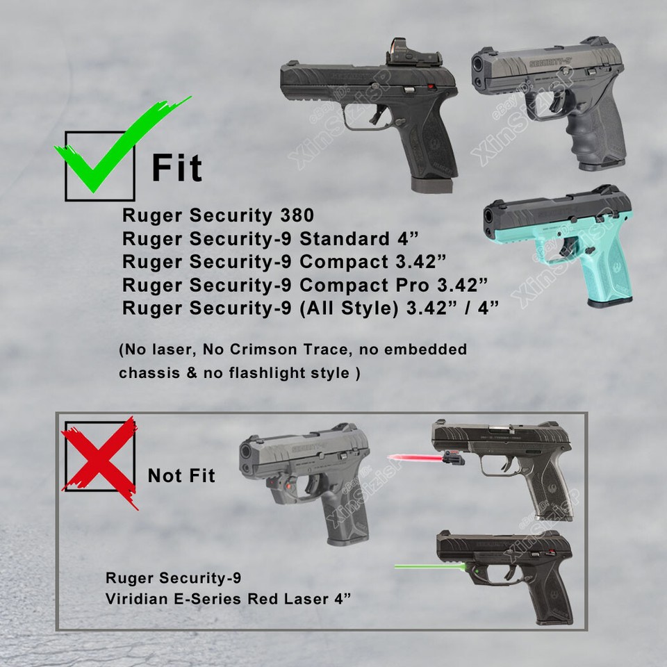 Holster For Ruger Security 380 Security 9 Compact Pro Standard 9mm ...