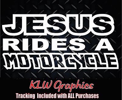 Jesus Rides a Motorcycle Bike Decal Sticker Turbo Diesel Truck Faith ...