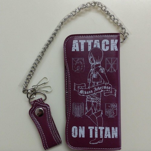 "Attack on Titan" Mikasa Ackerman Long Wallet with Chain Wallet New | eBay