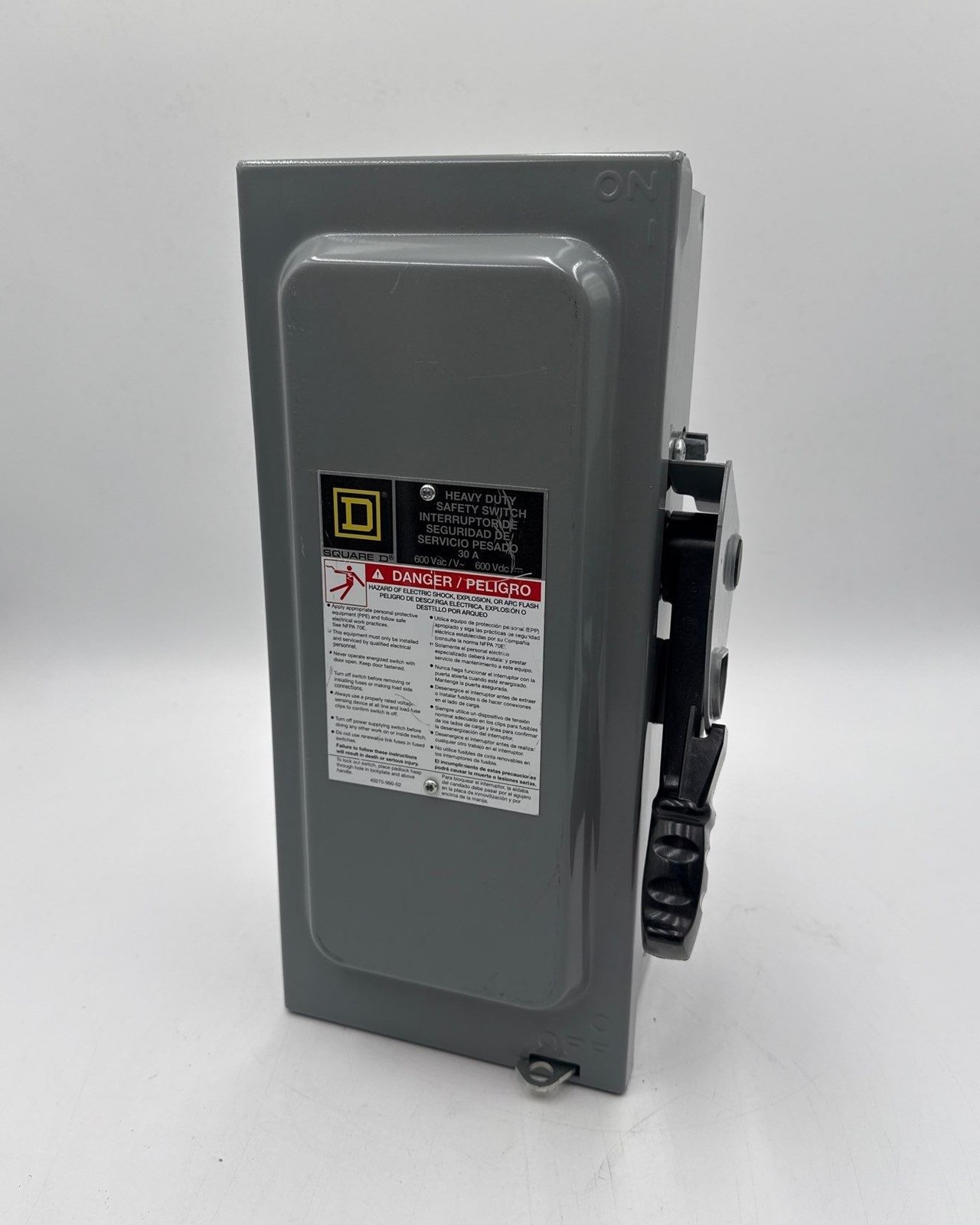 Square D H361N Safety Disconnect Switch 30A 3P 600V Type 1 Enclosure ...