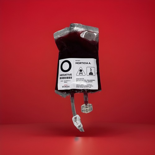 Wednesday Island Morticia Addams Blood Bag Exclusive Premiere Merch Tim ...