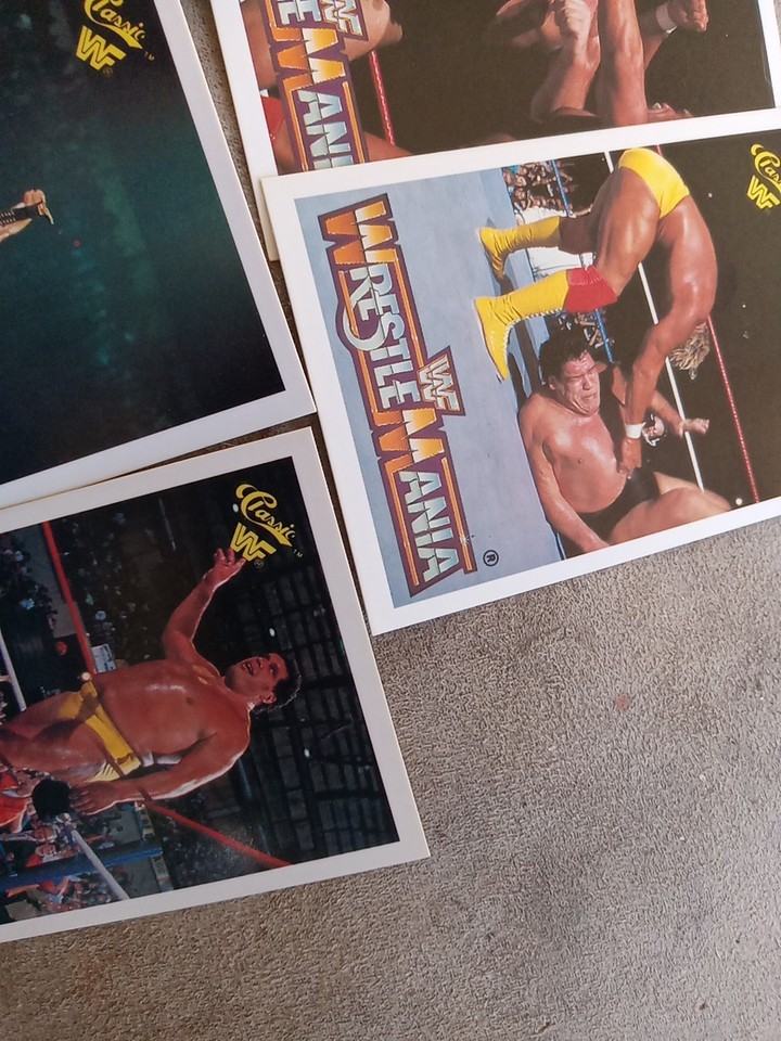 1990 Classic WWF Wrestlemania Card Lot Hulk Hogan & Andre the Giant ...