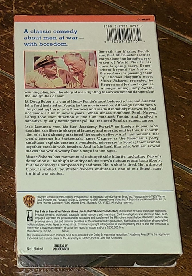 Mr. Roberts (VHS, 1991, Warner Bros.) Henry Fonda/James Cagney/William ...