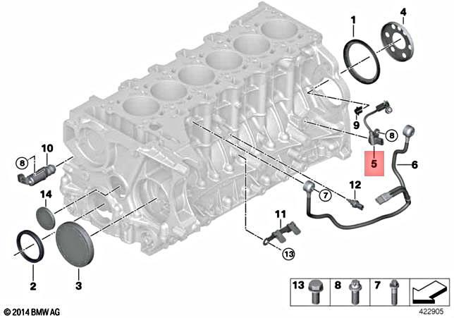 Genuine BMW E70N E71 E82 E84 Crankshaft Position Sensor CPS OEM ...