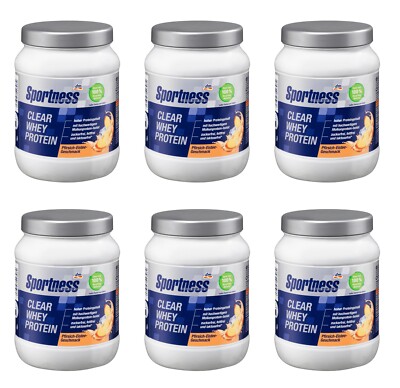 6 x 400g | Sportness Proteinpulver, Clear Whey Protein, Pfirsich Eistee ...