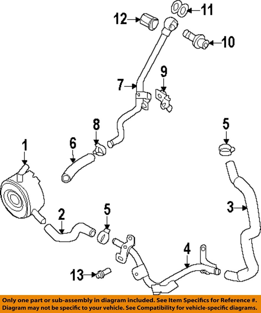 NISSAN OEM 07-14 Altima Cooling Oil Cooler-Inlet Pipe 14053JA13A | eBay