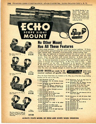 1956 Print Ad of EC Herkner Echo Rifle Scope Sight Mounts | eBay