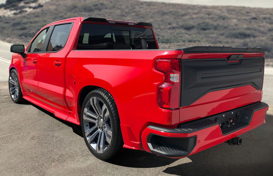 Fits 19-21 Silverado Crew Cab Air Design Ground Effects Kit Satin Black ...