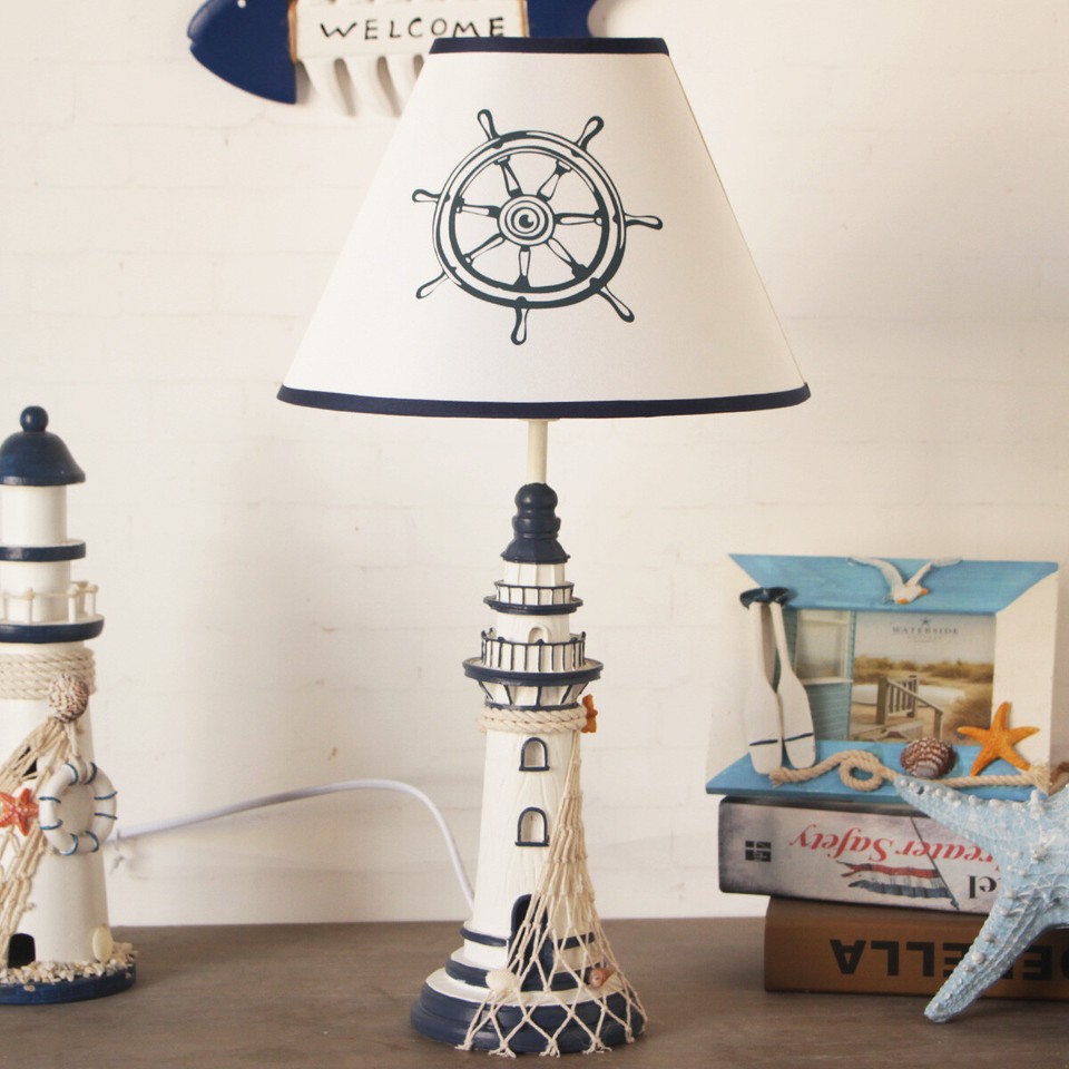 Modern Bedside Table Lamp Lighthouse LED Reading Light Nautical Style ...