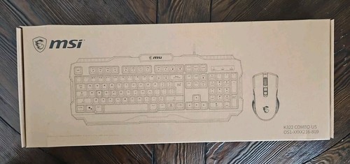 MSI Wired Gaming Mouse M321 and Keyboard K322 Combo Black Brand New ...