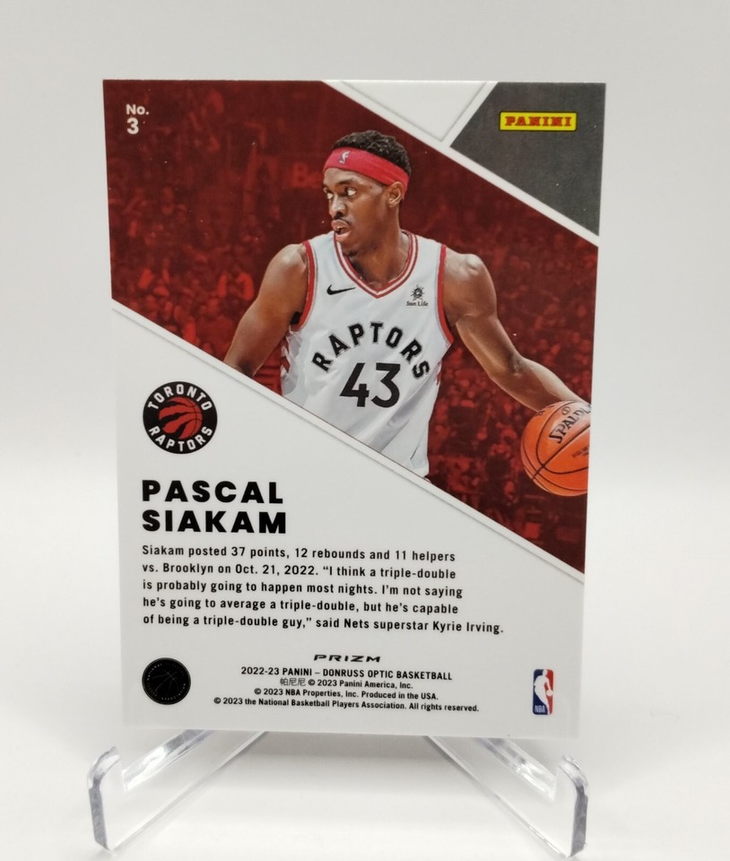 2022-23 Donruss Optic Winner Stays Green Shock #3 Pascal Siakam Raptors ...