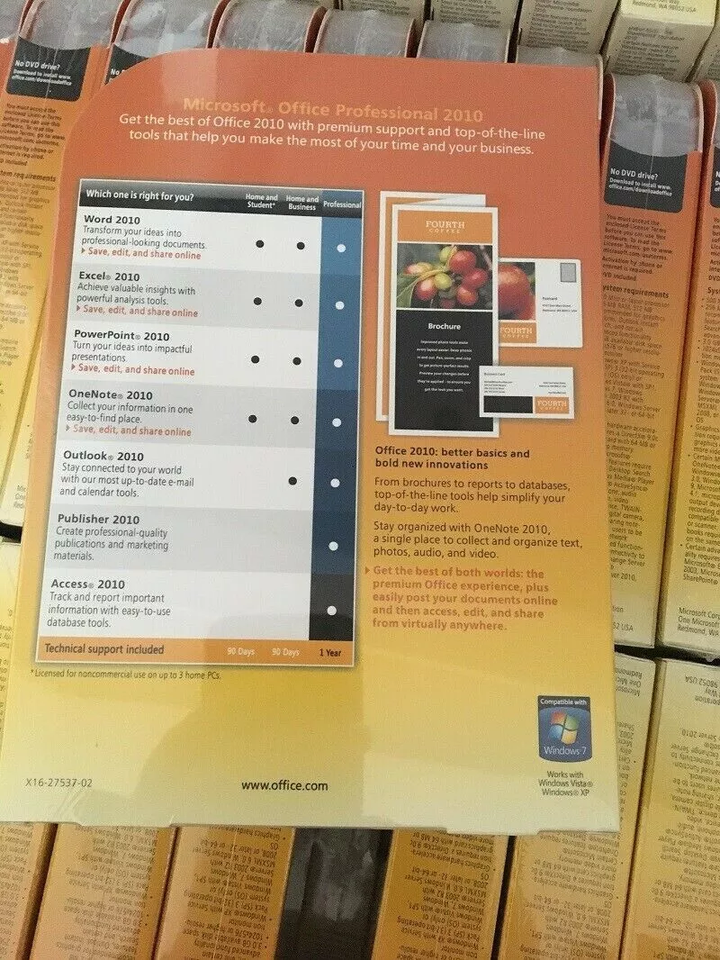 Microsoft Office Professional 2010,Full,Windows,32/64-bit W/CD&Key 3 ...