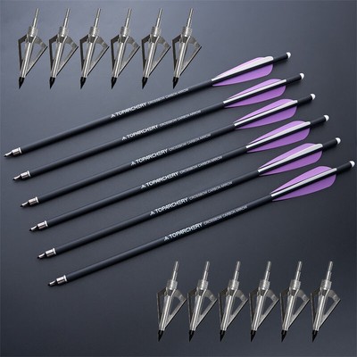 Archery 16" Carbon Crossbow bolts Half Moon Nock OD 8.8MM Crossbow ...