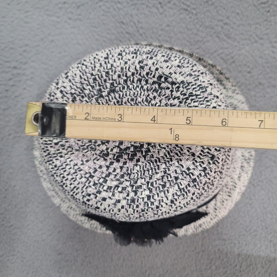 Betmar New York Cloche Hat Gray/Black Woven Ribbon Flower B1434H | eBay