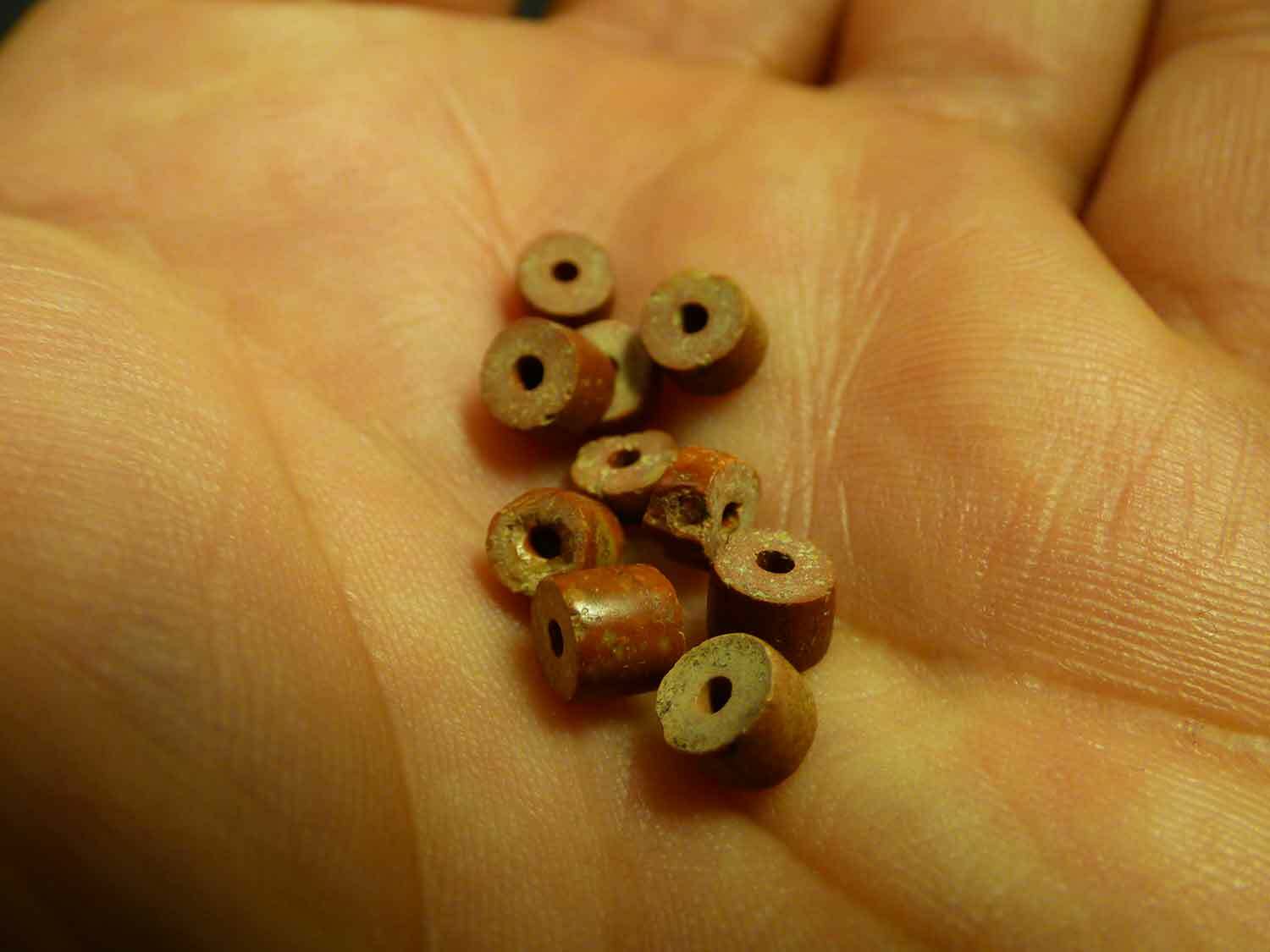 (10) Original Chippewa Indian Pipestone Trade Beads Great Color | eBay