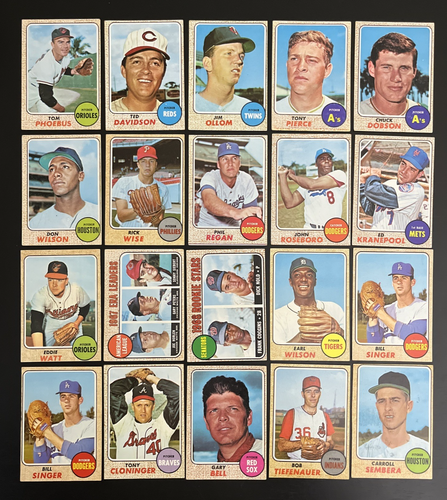 1968 TOPPS BASEBALL MLB Cards Lot of 20 Vintage Original | eBay