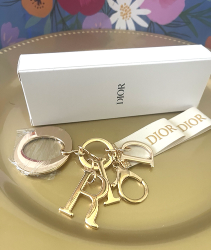 Dior Gold-Tone Logo Keychain Bag Charm New in Box | eBay