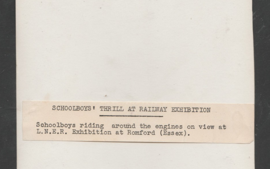 PHOTOGRAPH Children at Railway LNER Exhibition at ROMFORD Riding in ...