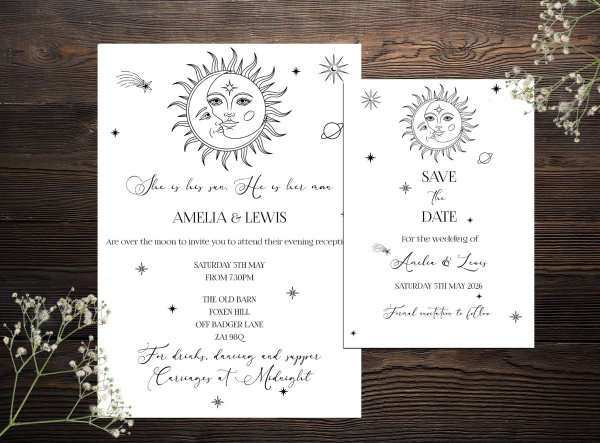 Galaxy Starry Wedding Invitations Celestial Wedding Invitations: 10