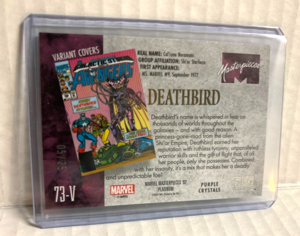 2024 Marvel Masterpieces 92 Platinum Deathbird VARIANT COVER PURPLE ...