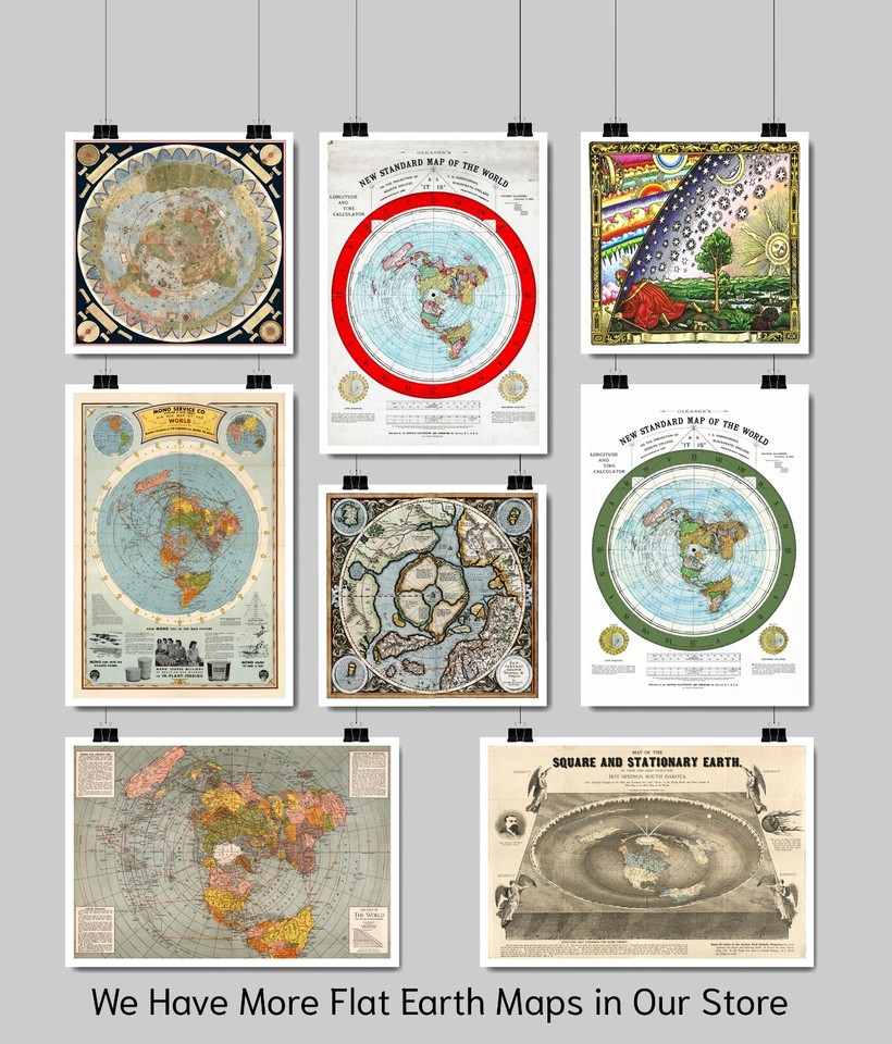 11x11 Flat Earth Map 1892 - Alexander Gleason's New Standard Map the ...