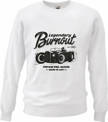 Sweatshirt LEGENDARY CLASSIC CAR BURNOUT VINTAGE HOT ROD US CAR MUCLE ...