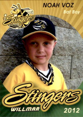 2012 Willmar Stingers Team Issue #38 Noah Voz Bat Boy - NM Baseball ...