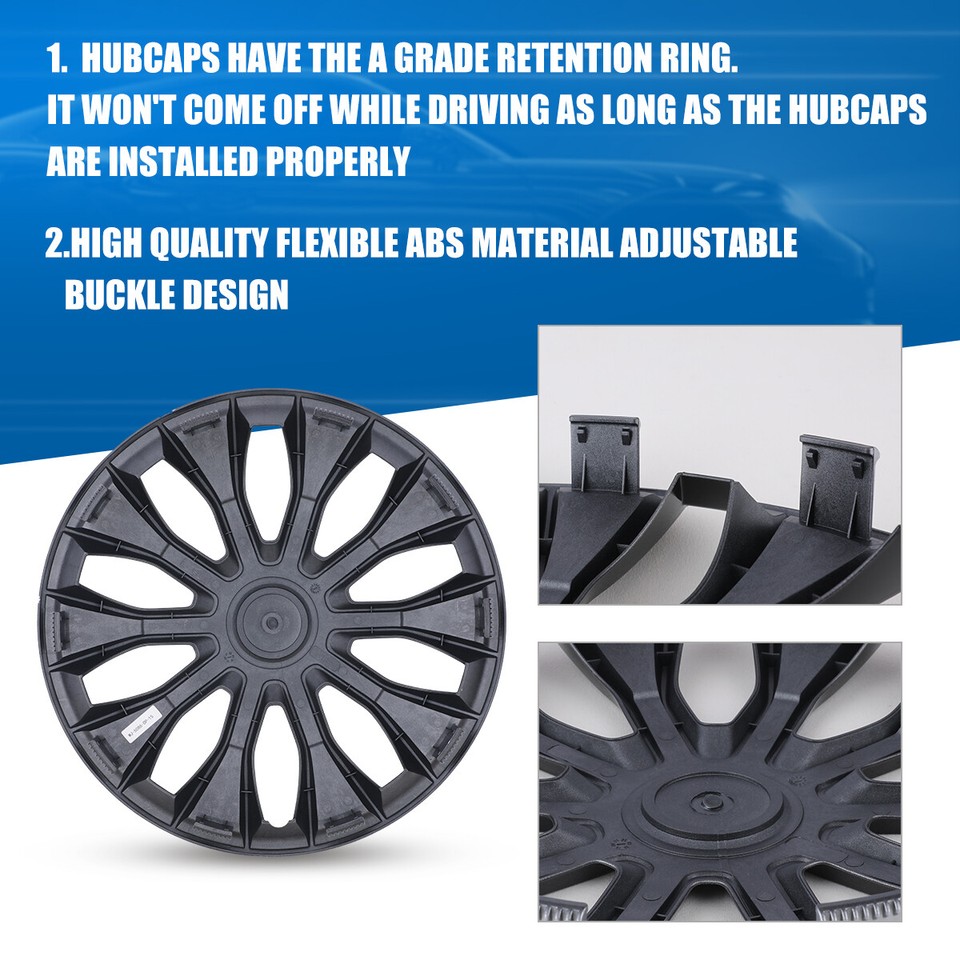 14-16 Inch 4PCS Wheel Covers Rim Snap On Full Hub Caps fit For ...